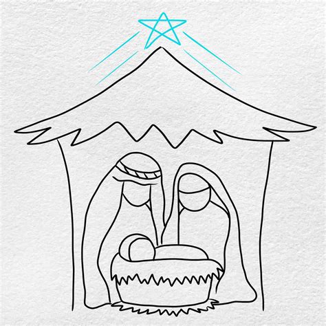 Easy Draw Nativity Scene