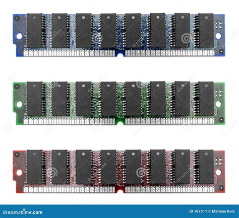 Three Ram Memory Modules Stock Image Image Of Capacitor 187511