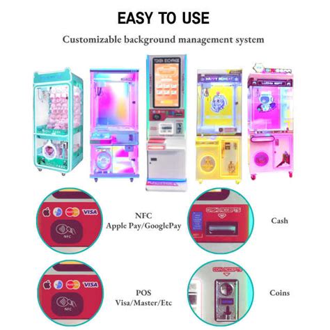 사용자 정의 Pos Nfc 신용 카드 지불 동전으로 작동되는 봉제 장난감 자판기 아케이드 저렴한 상품 인형 기계 크레인 발톱 기계 판매