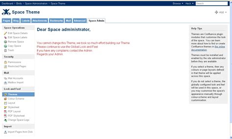 How To Disable Theme Selection Confluence Atlassian Support