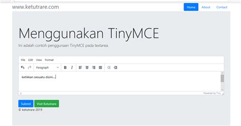Cara Menggunakan TinyMCE Dan Bootstrap Di Form KETUTRARE