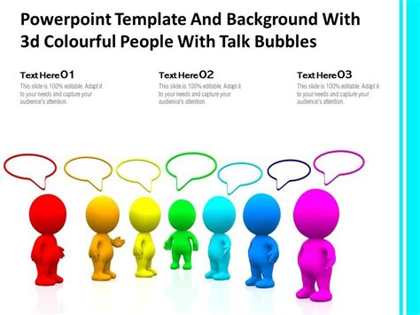 Powerpoint Template And Background With 3d Colourful People With Talk
