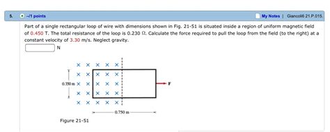Solved Part Of A Single Rectangular Loop Of Wire With