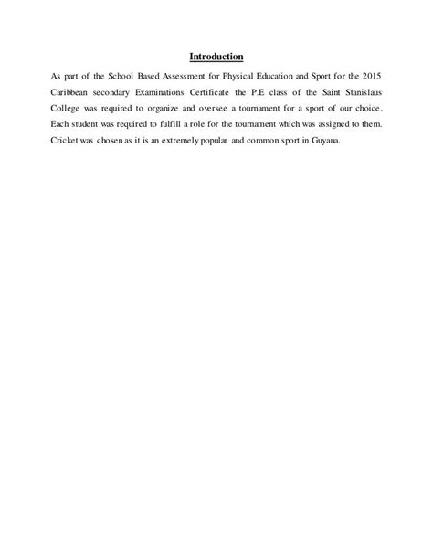 Physical Education Sba