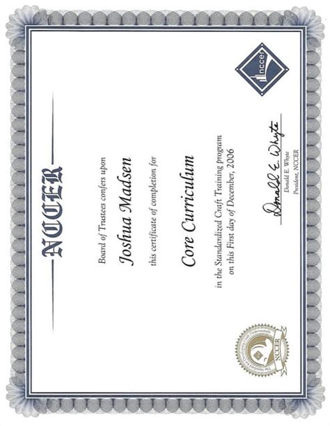 Nccer Core Class Certificate Pdf