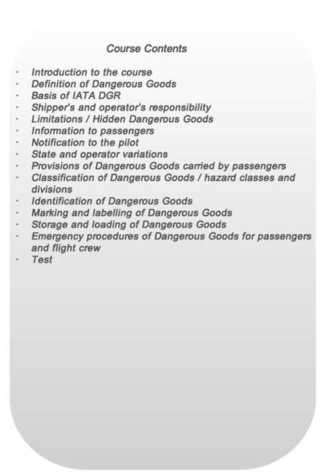 Iata And Fiata Accredited Training School Dangerous Goods Regulations