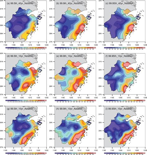 Spatial Distribution Of Extreme Hourly Precipitation Thresholds In Download Scientific Diagram