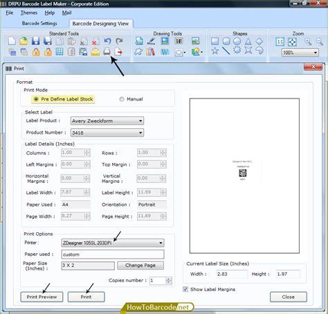 Design D Data Matrix Font Labels Using Barcode Software Barcode Label Maker Software
