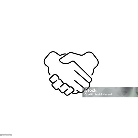 핸드셰이크 제스처 선형 아이콘 얇은 선 그림 악수 이모티콘 친구 모임 계약 계약 계약 윤곽 기호를 신뢰합니다 벡터 격리 된 윤곽선 도면입니다 편집 가능한 스트로크 동업에