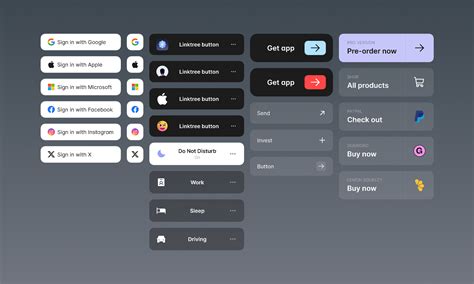 Button Social Buttons Button Components Bouton 按钮 ボタン Figma
