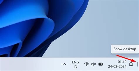 윈도우 11에서 바탕 화면 표시 버튼을 사용하도록 설정하는 방법 팁릴레이