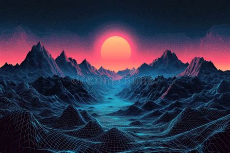 3d Lidar Grid Technical Landscape Stock Illustration Illustration Of Night Purple 356404963