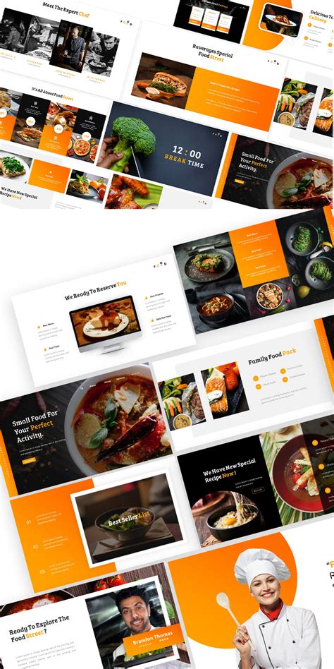 Вулична їжа шаблон Powerpoint 190254 Templatemonster