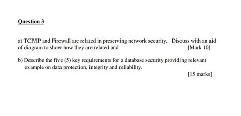 Solved Question A TCP IP And Firewall Are Related In Chegg
