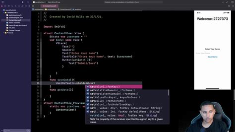 User Defaults In Swiftui How To Store Data Using User Defaults With Swiftui Youtube