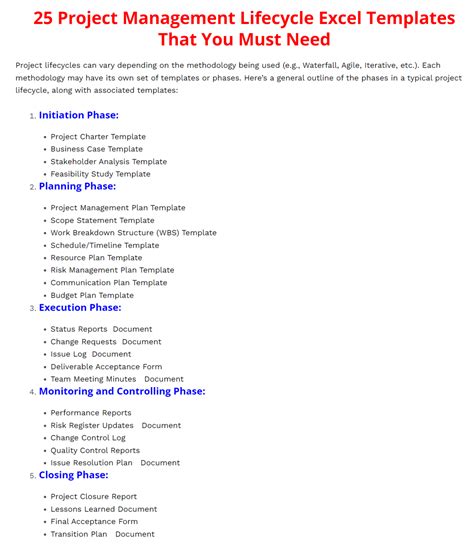 Project Management Lifecycle Excel Templates That You Must Need PROJECT MANAGEMENT SOCIETY