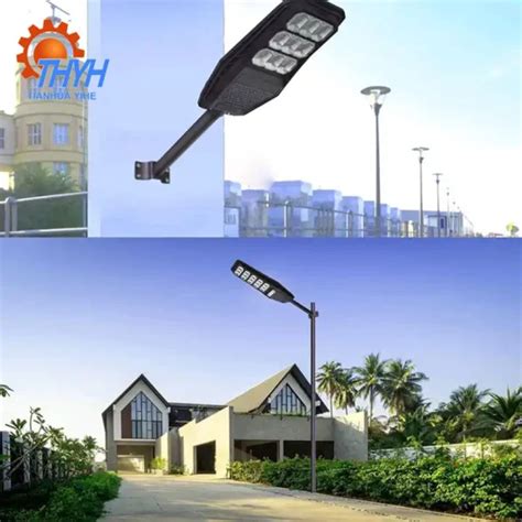 Solar Led Street Light Steel Arm Concrete Post Brackets Outdoor Road