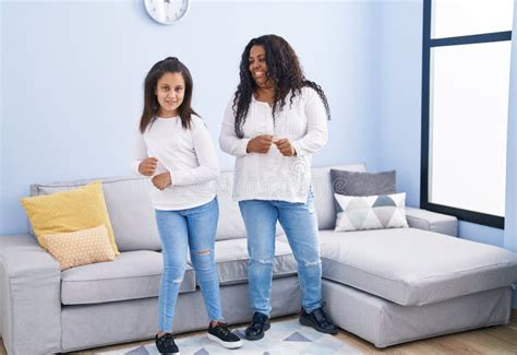 Mother And Daughter Smiling Confident Dancing At Home Stock Image Image Of Happy Woman 278019187