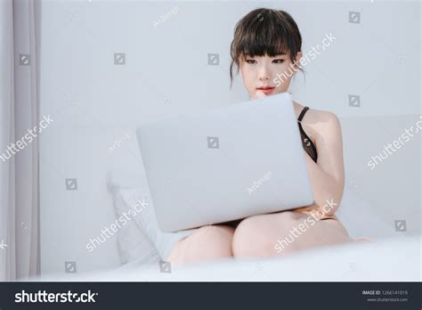 Sexy Asian Woman Use Laptop Computer Stock Photo Shutterstock