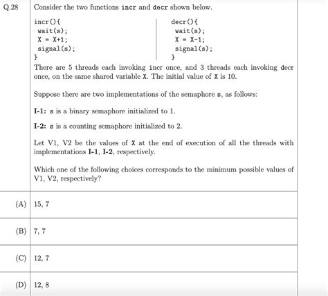 Operating System Gate Cse 2023 Question 28