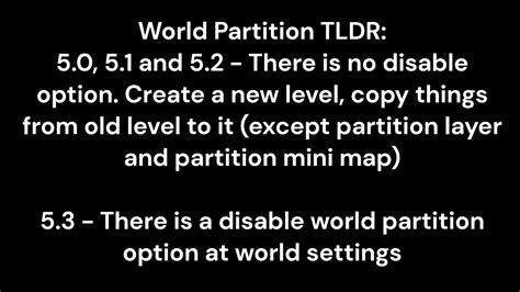 how to disable world partition in unreal engine 5 youtube
