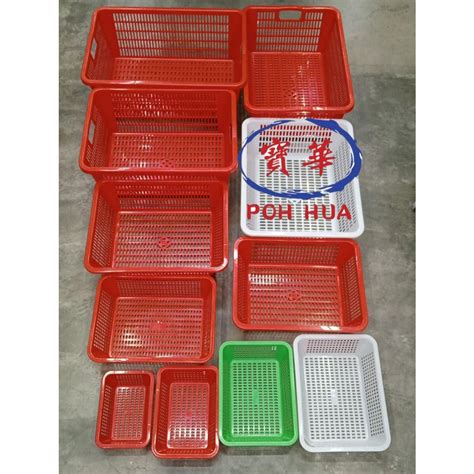 Pp Plastic Rectangular Basket Colander Hamper Rectangle Tray Stackable