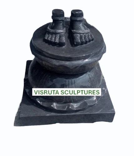 God Statue Black Stone Ramar Paatham Sculpture For Temple Worship At