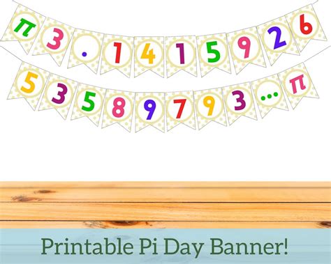 Pi Day Printable Banner Instant Download Etsy