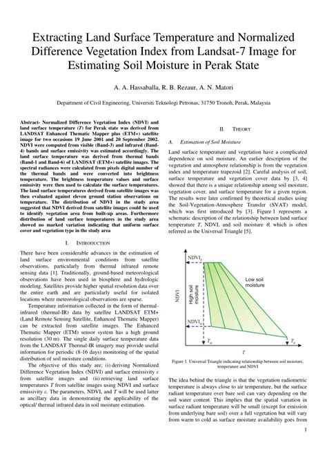 Pdf Extracting Land Surface Temperature And Normalized Difference