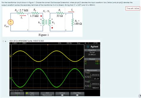 Solved For The Transformer Circuit Shown In Figure 1 Choose