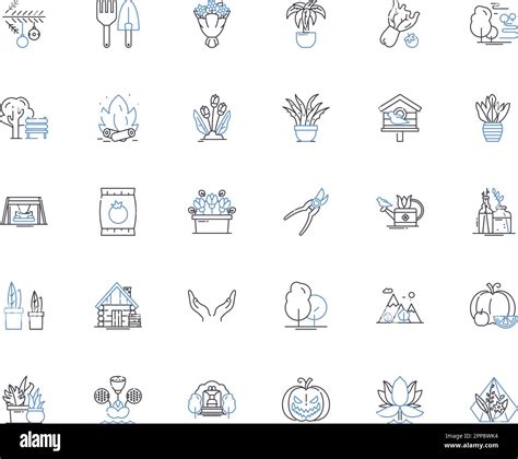 Cultivation Line Icons Collection Agriculture Farming Horticulture