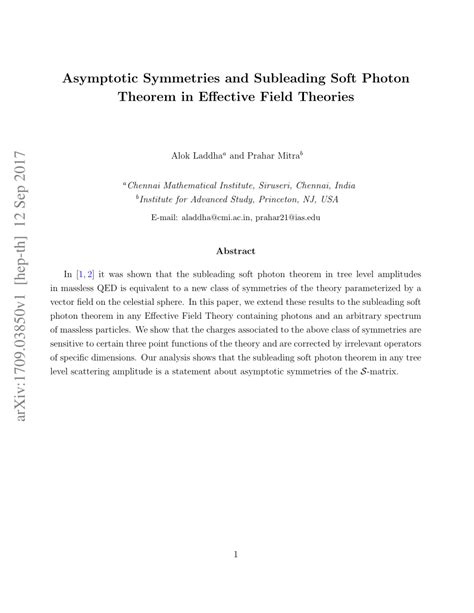 Pdf Asymptotic Symmetries And Subleading Soft Photon Theorem In