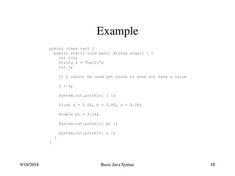 Basic Java Syntax The Java Language Will Be Described By Working