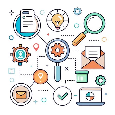 Colorful Abstract Business Flowchart Illustration With Various Icons Premium Ai Generated Vector