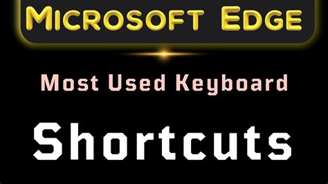 Microsoft Edge Most Used Keyboard Shortcuts List — Dozro