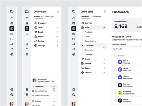 库存管理导航 — 无标题 Ui Crm 仪表板 库存管理菜单 极简主义 现代 Ui 导航导航 产品设计 侧边栏 Sidenav 表 Ui 设计 用户界面 Ux 设计