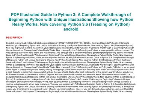 Ppt Pdf Illustrated Guide To Python 3 A Complete Walkthrough Of