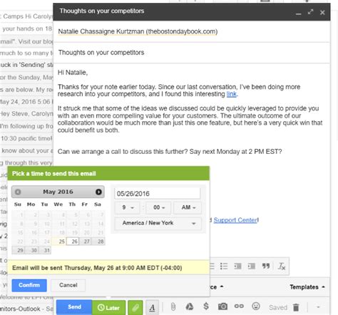 using the send later feature yesware blog yesware blog