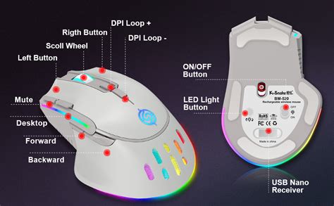 Jycste Wireless Gaming Mouse Wired And Wireless Dual Modes Keystone 4