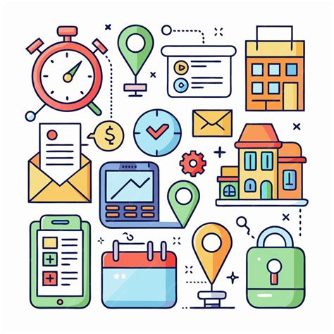 Time Management Scheduling Tools Calendar Clock Location Premium Ai Generated Vector