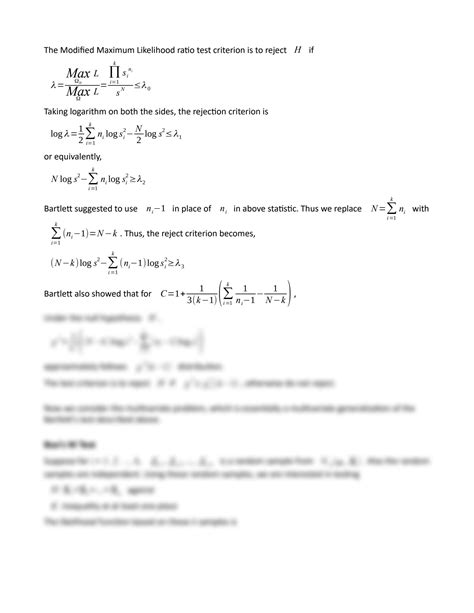solution testing equality of covariance matrices multivariate analysis
