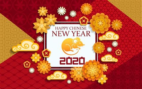 Premium Vector Chinese New Year Zodiac Rat With Papercut Flowers