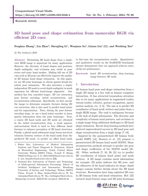 Pdf 3d Hand Pose And Shape Estimation From Monocular Rgb Via