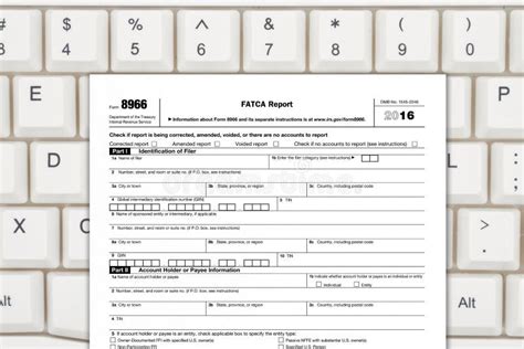 A Us Federal Tax 8966 Fatca Tax Form Editorial Photo Image Of Income