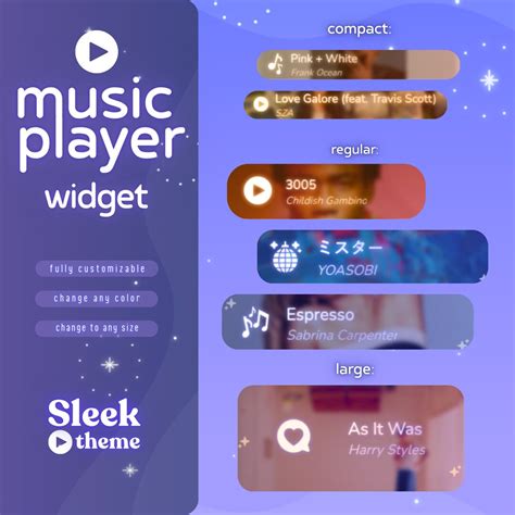 Music Widget Song Player For Streaming Spotify Youtube Customizable Colors Streamelements