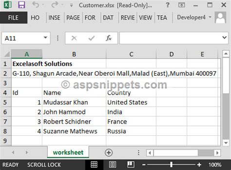 Add Header While Exporting DataTable To Excel With ClosedXML Using C And VBNet In ASPNet