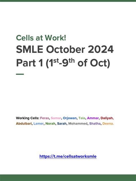 Cells At Work Smle Oct 2024 Part 1 Pdf Sepsis Pneumonia