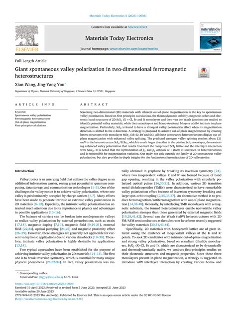 Pdf Giant Spontaneous Valley Polarization In Two Dimensional Ferromagnetic Heterostructures