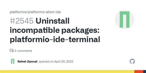 Uninstall Incompatible Packages Platformio Ide Terminal · Issue 2545