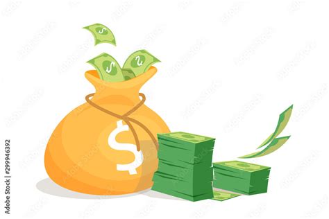 Money Bag Flat Vector Illustration Stock Vector Adobe Stock